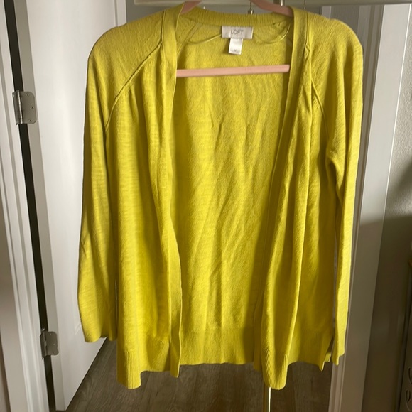 LOFT | Sweaters | Loft Shirttail Open Cardigan In Yellow | Poshmark